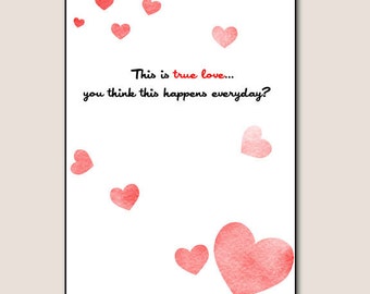Wuv, Twue Wuv - Princess Bride Valentine Card- You Print