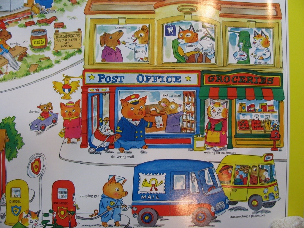 Richard Scarry Busytown Poster featuring Busy Workers