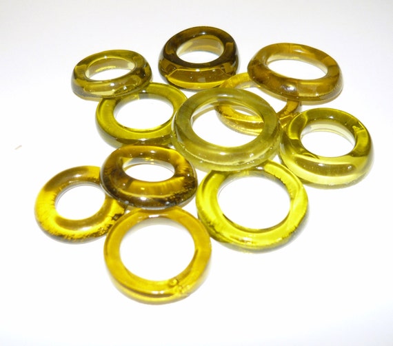 12 Golden Glass Bottle Rings