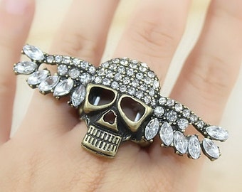 Winged skull ring | Etsy