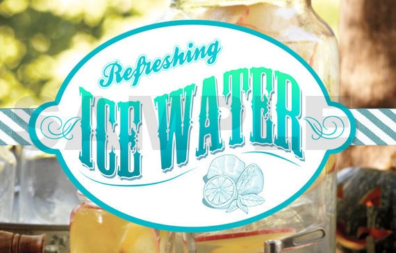 Items similar to DIY printable water dispenser sign label on Etsy