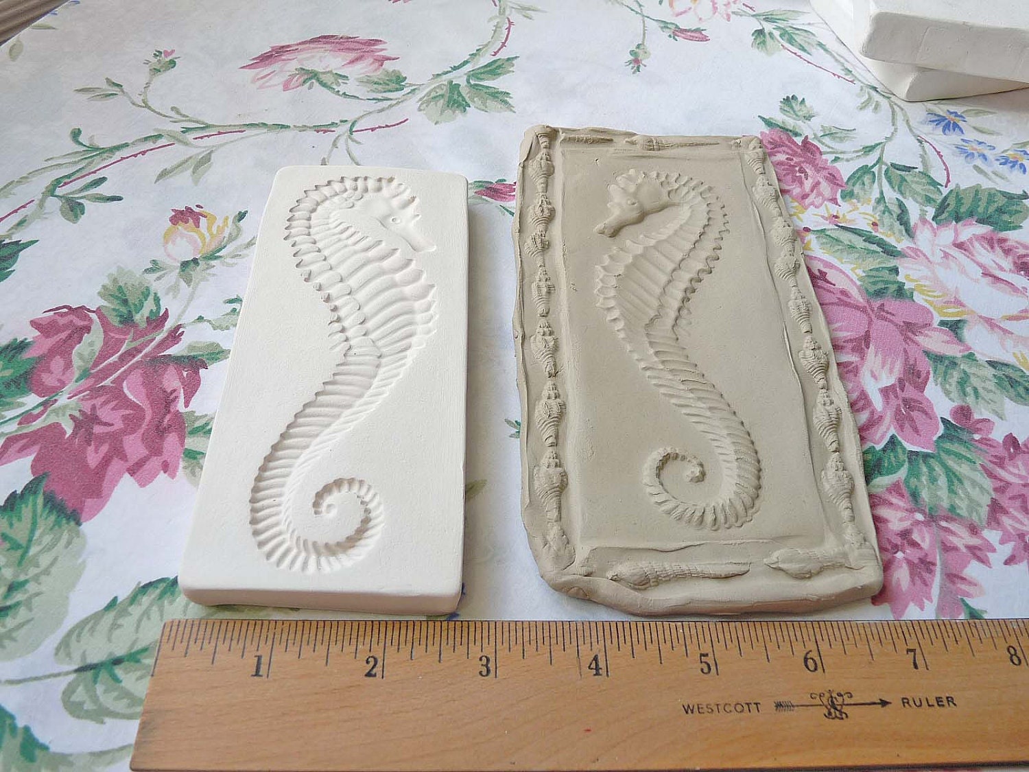 Clay Sprig Seahorse Pottery Press Mold Relief Mold by claystamps