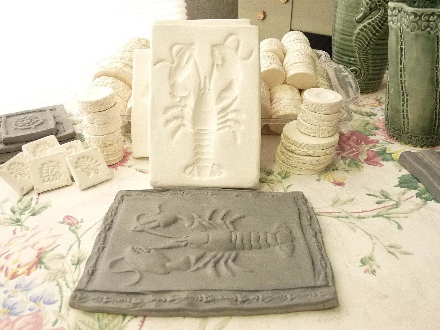 Clay Sprig Lobster Pottery Press Mold Relief Mold or Sprig