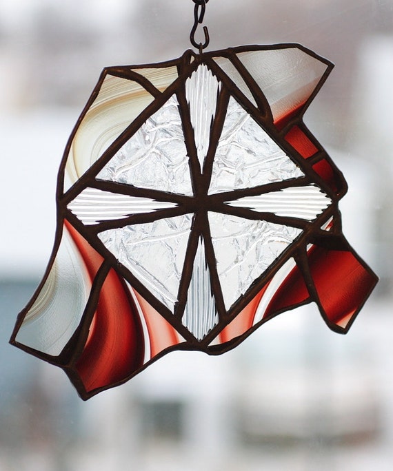 Items similar to Geometric contemporary stained glass on Etsy