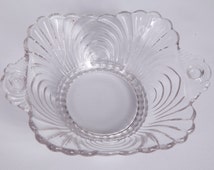 Vintage Cambridge Glass Crystal Square Bowl Candy Dish Caprice Pattern ...