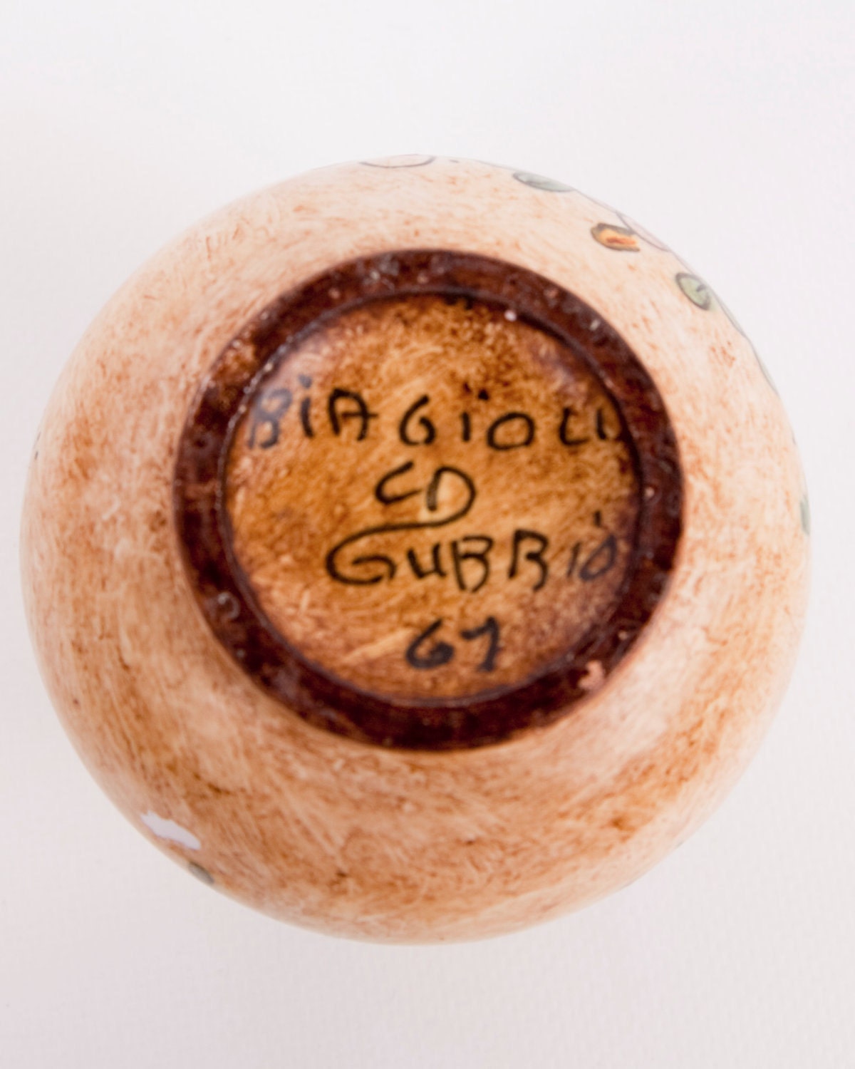 Biagioli Gubbio Signed Vase Italian Pottery Ruffled Edge