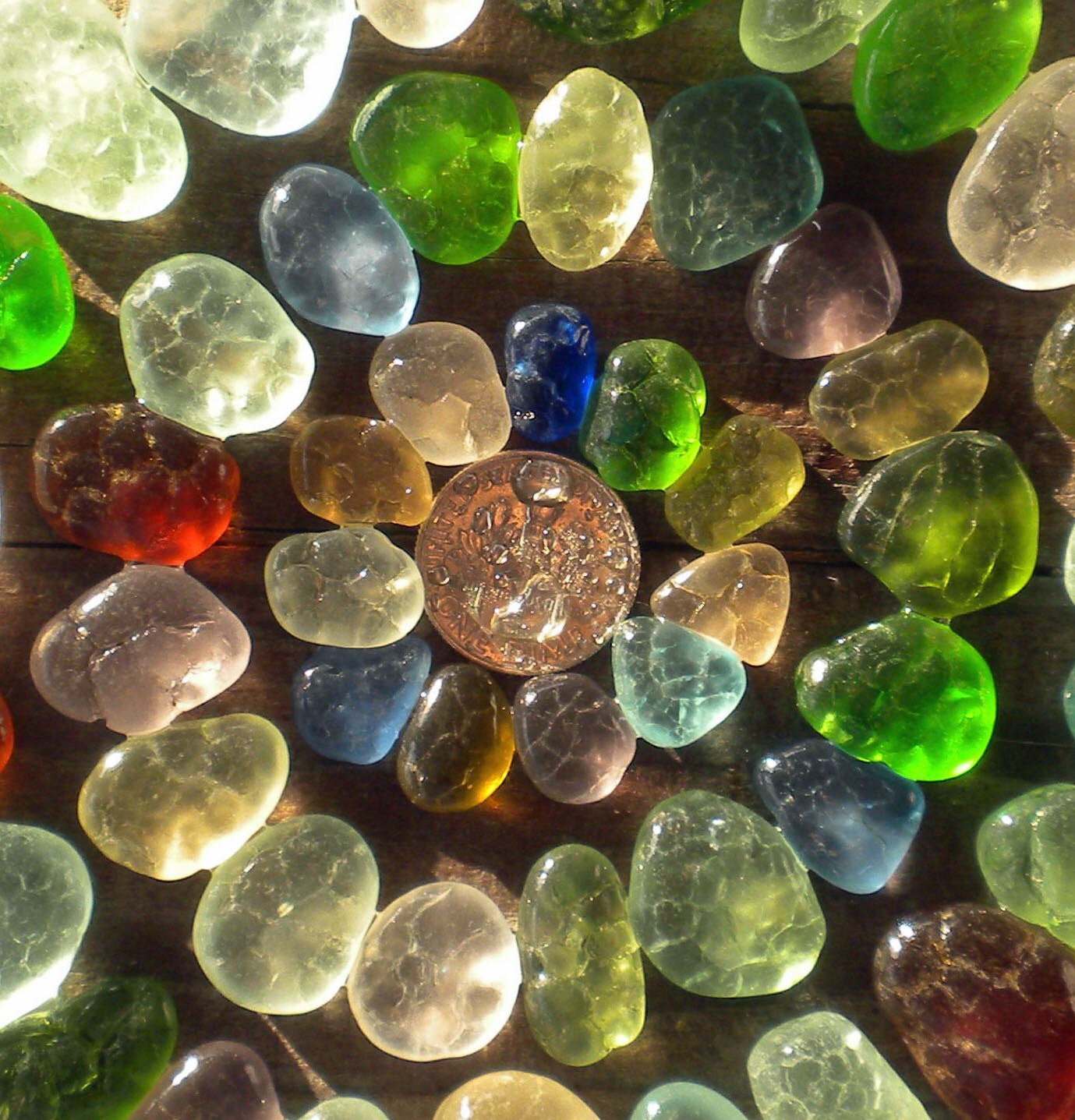 Genuine Beach Sea Glass Rare Crackle Sea Glass