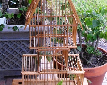 Bamboo bird cage | Etsy