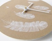 Items similar to Hand drawn clock "Feathers" on Etsy