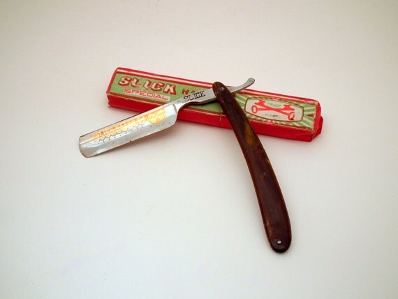 Vintage Slick Straight Razor Original Box Barbershop Pakistan