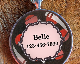 Pet iD tag one inch round CAT ID small breed by CaliforniaKitties