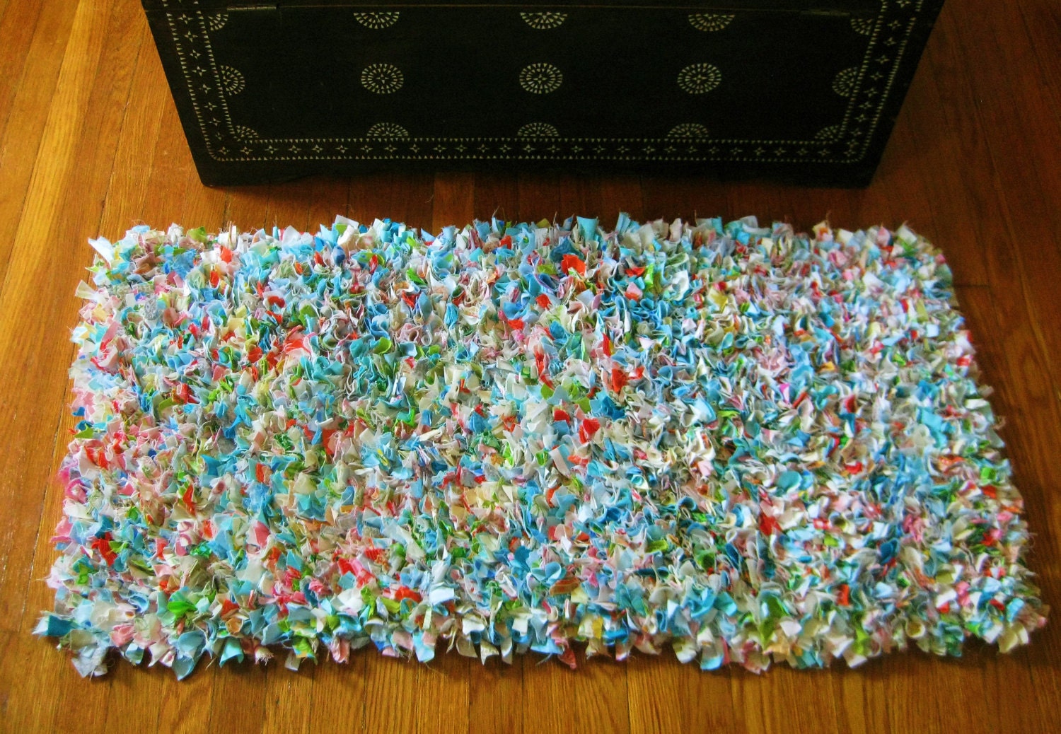 Hand Made Shag Rug Multi Colored