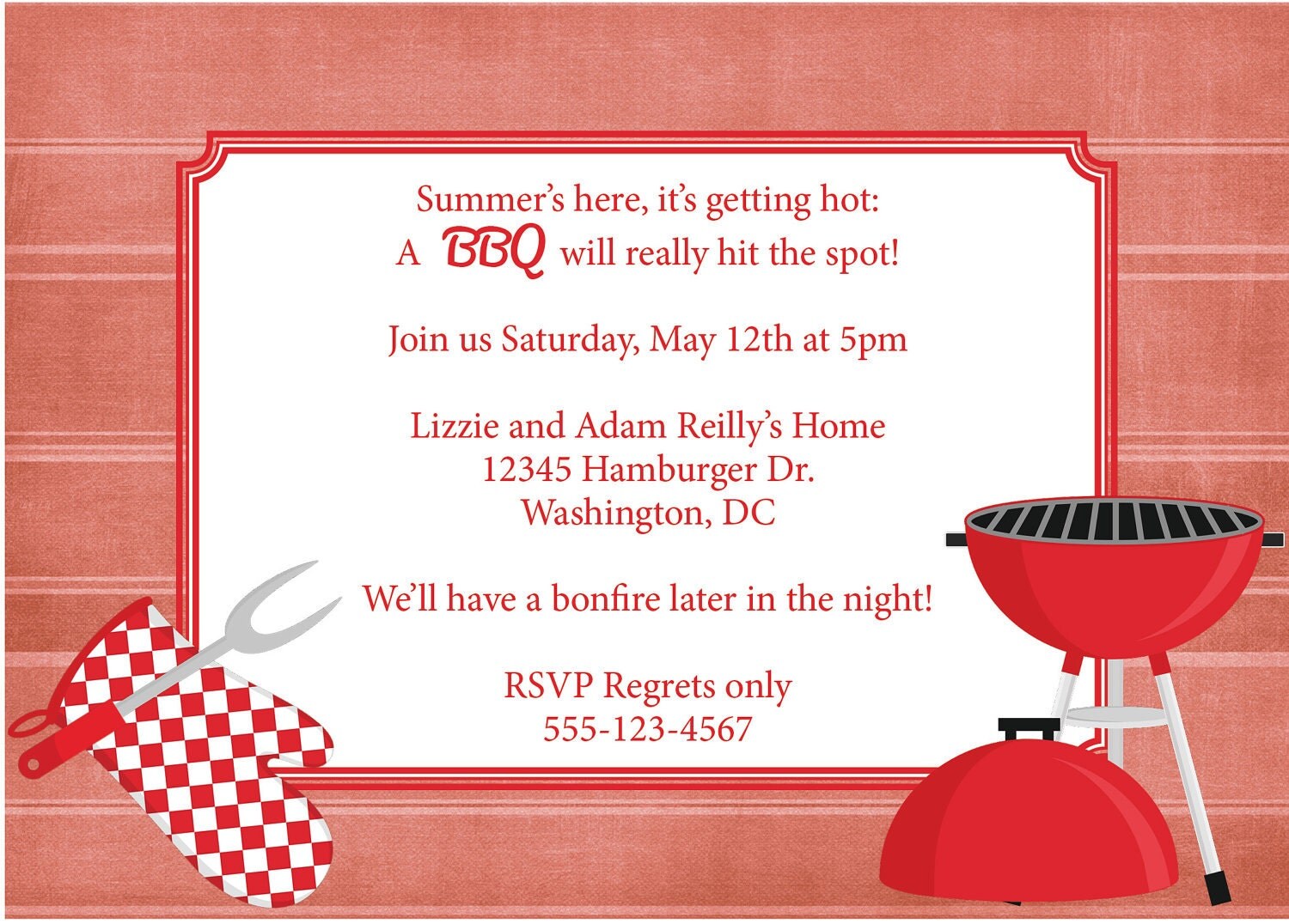 BBQ Invitation Barbeque Invite DIY Printable By CowPrintDesigns