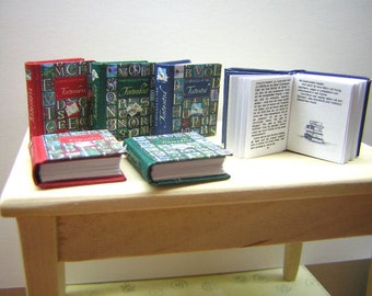 Tiny Paper Books in a bottle Vial with miniature books