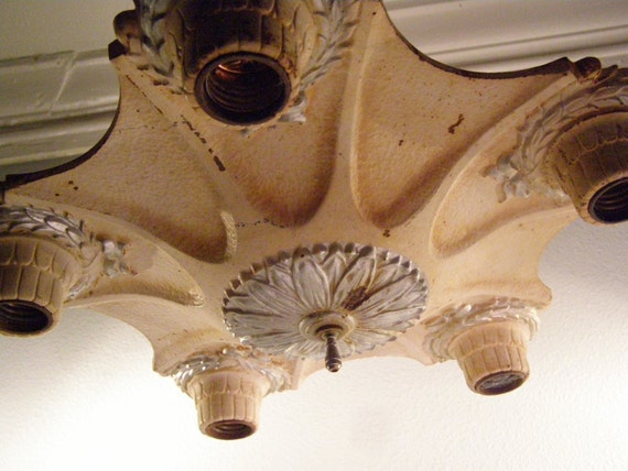 Gorgeous Early 1900's Cast Iron Ceiling Light by Urbanduckpond