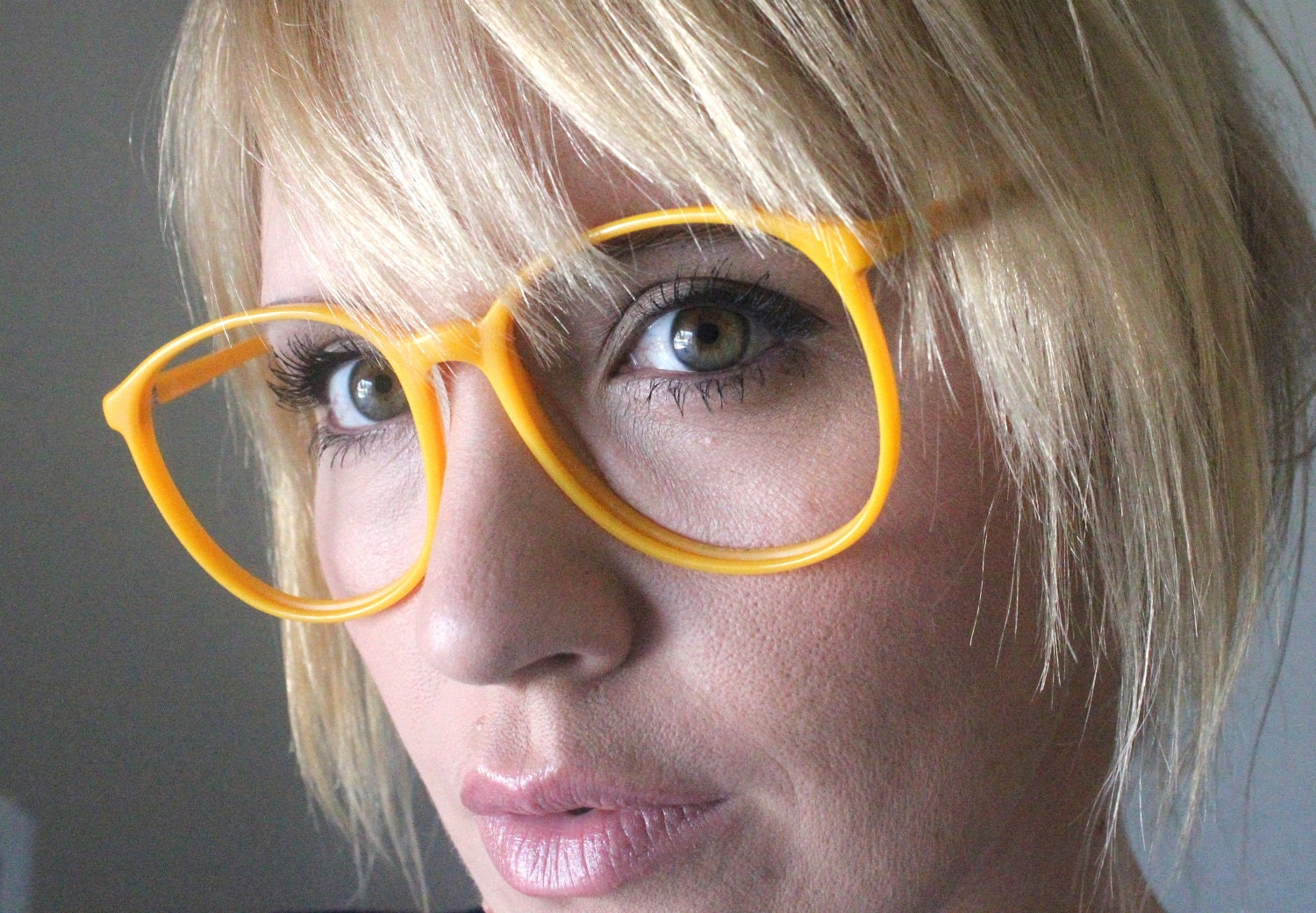 Vintage 80's Bright Yellow Oversized Eyeglass Frames by Sorocco