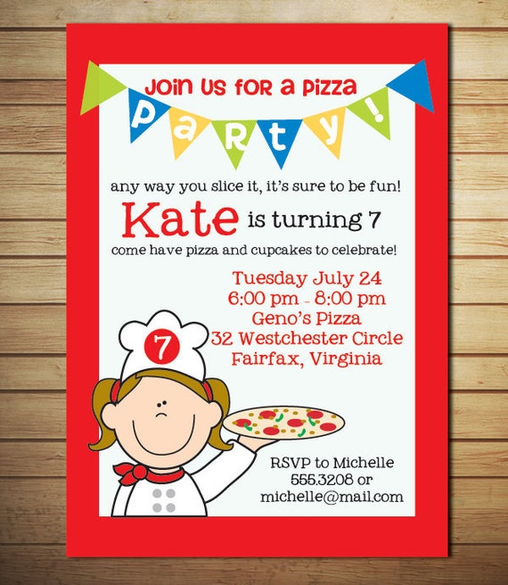 Pizza Party Invitations Free Printable