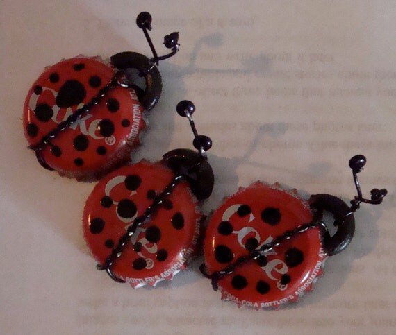 Items similar to Ladybug Bottle Cap Magnets on Etsy