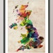 Great Britain UK Watercolor Map Art Print 239