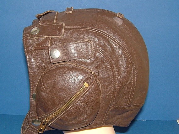 Military Tank Drivers Leather Helmet Hat Named to by BiminiCricket
