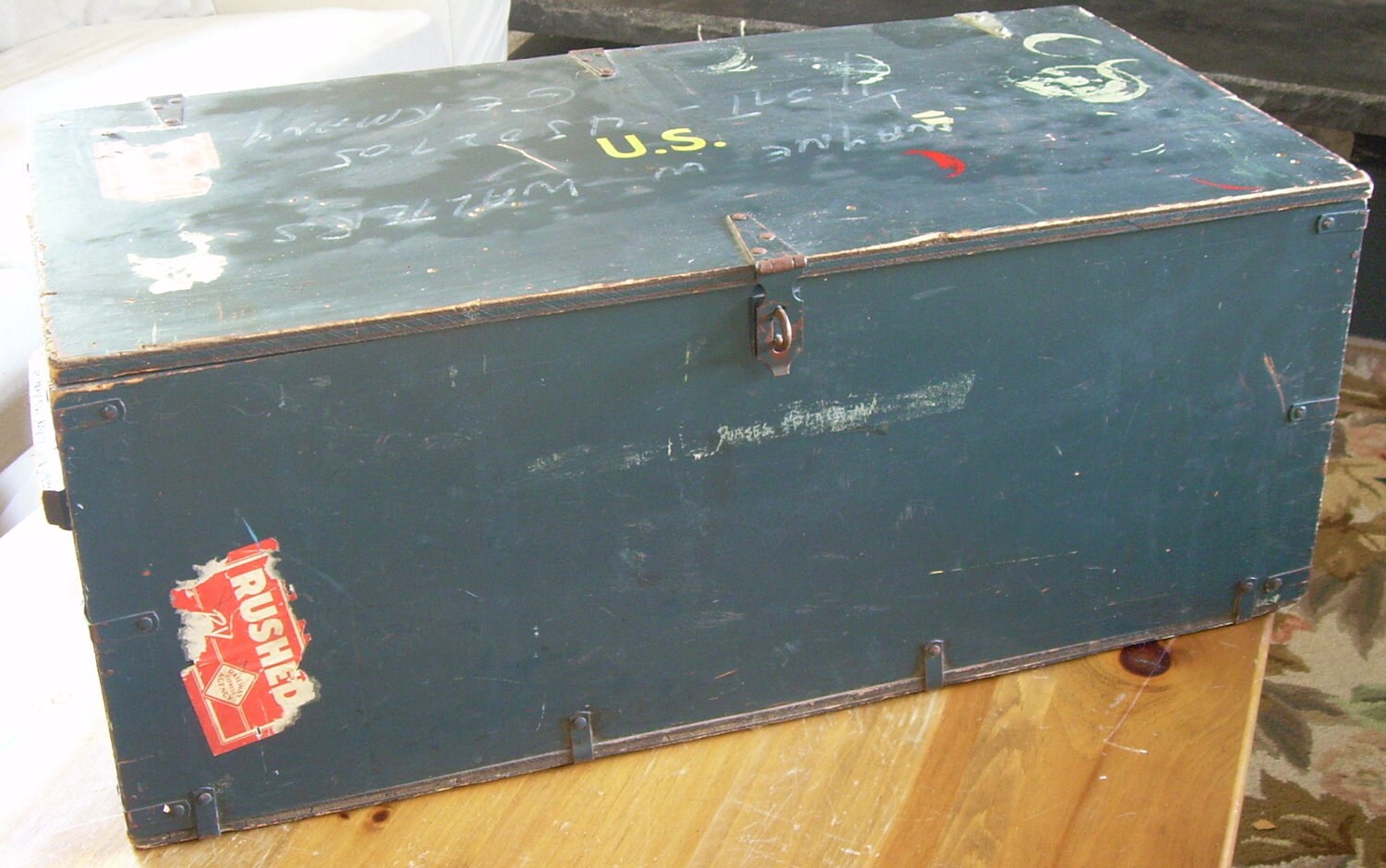 Vintage WWII foot locker by lockedesignstudios on Etsy