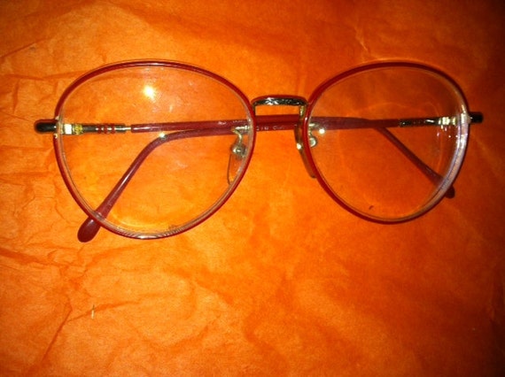 Vintage 70s Red Rimmed Eyeglasses by ElanUnearth on Etsy