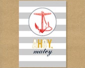 Items similar to NAUTICAL PRINT - Ahoy, Matey on Etsy