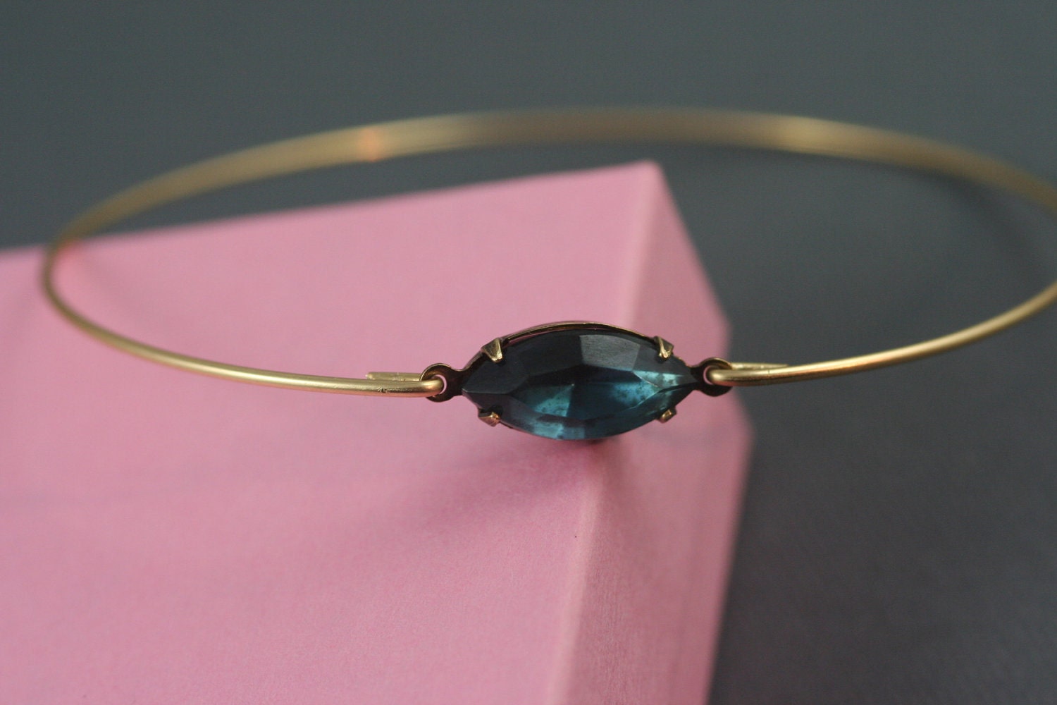 Gold Bangle Bracelet Leaf Bangle Wire Bangle by simplychic93