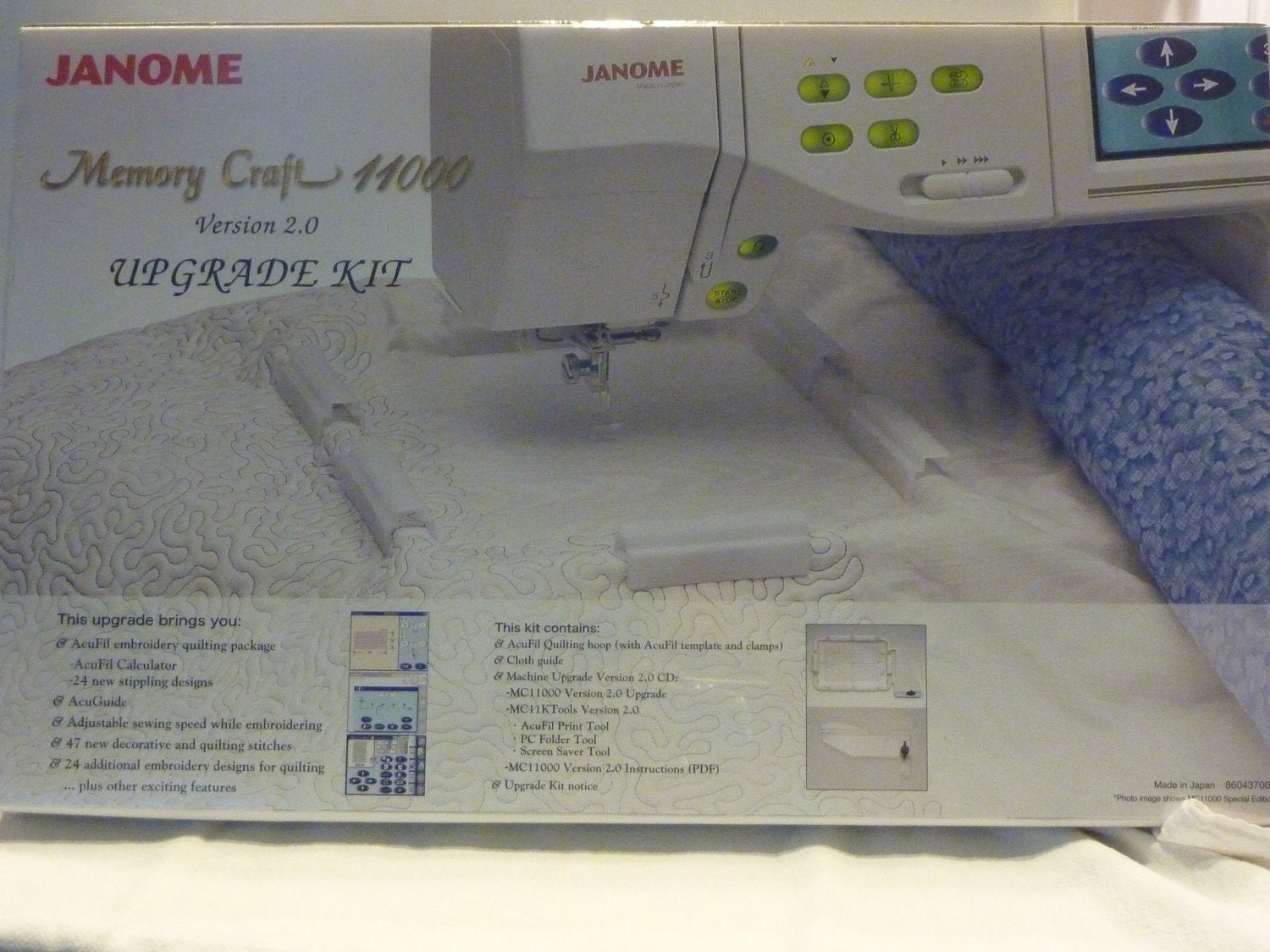 Janome Memory Craft 11000 Version 2.0 Upgrade KitNewNever