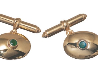Emerald cufflinks | Etsy