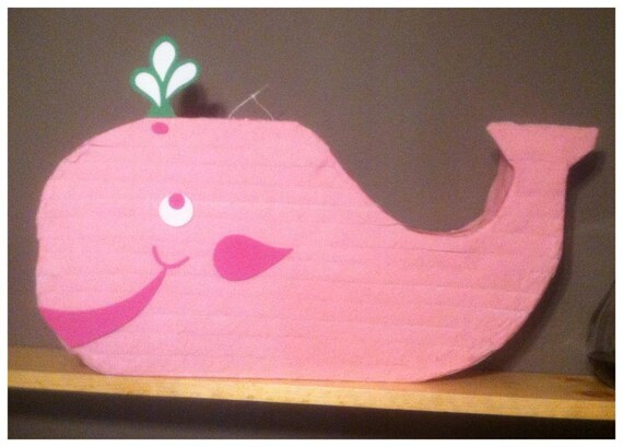 Whale Pinata pink blue or other by PleasantlyPinatas on Etsy