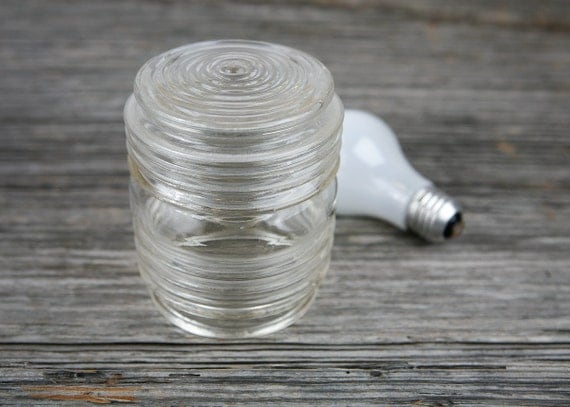 Clear Ribbed Glass Porch Light Cover
