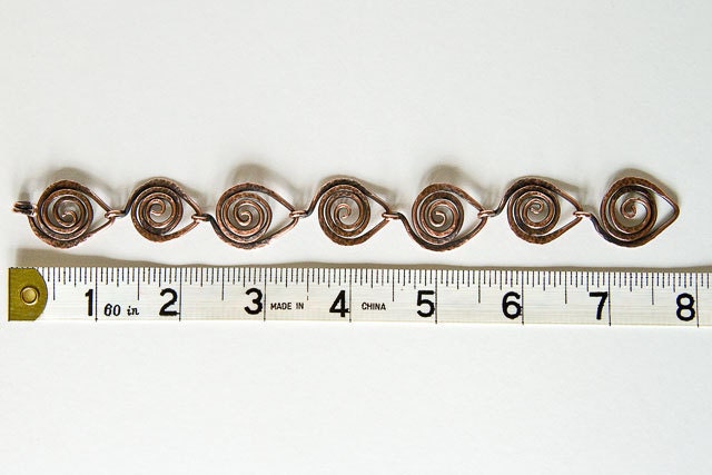 Copper Bracelet Leaf Chain ft. Celtic Spirals Antiqued Copper