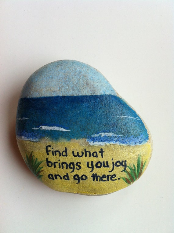 Items similar to Hand Painted Rock w/ Beautiful Quote on Etsy