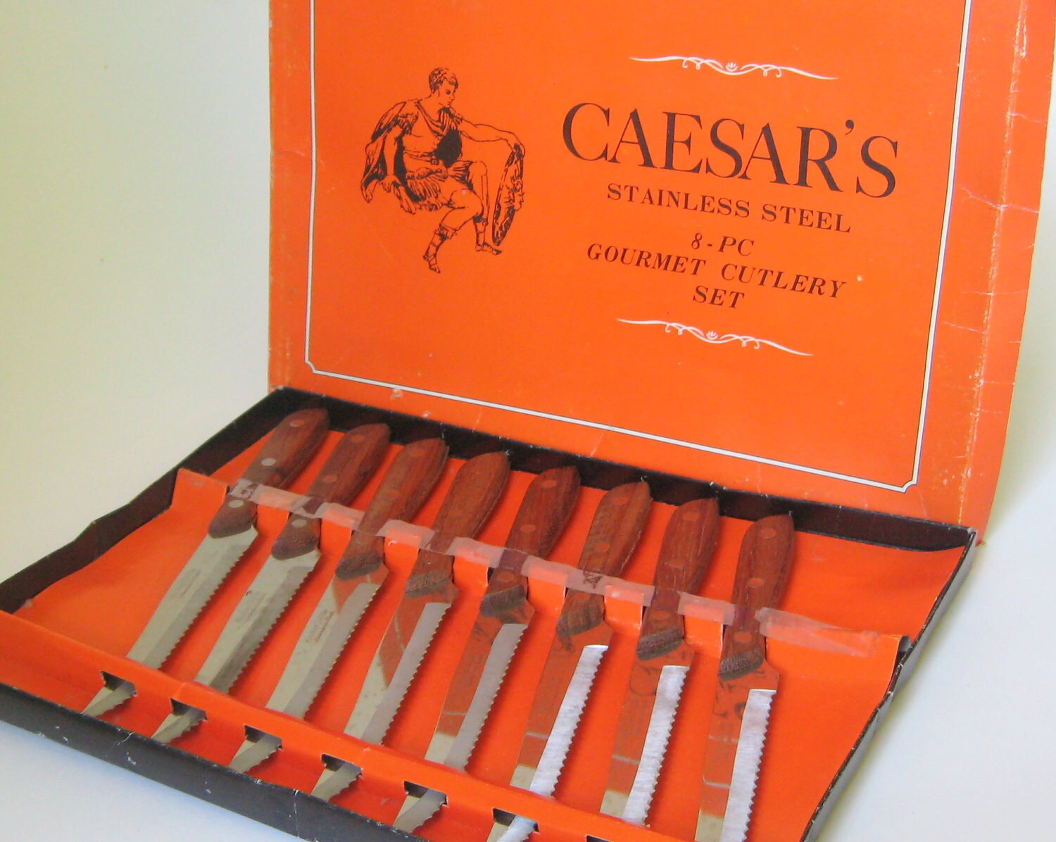 Vintage Caesar's Gourmet Cutlery Set of 8 Stainless Steel