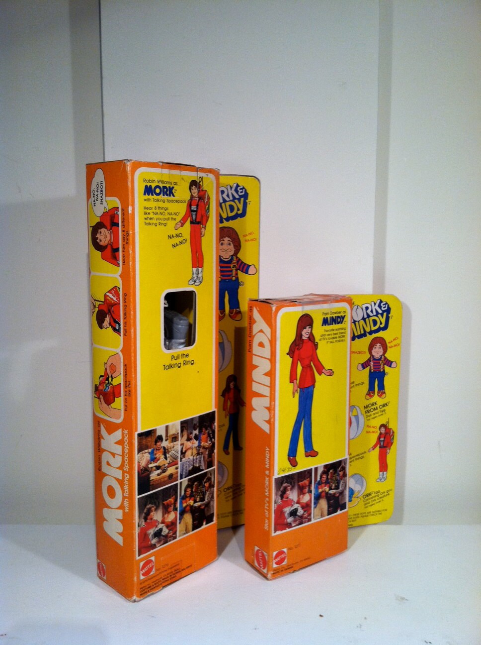 Vintage Mork and Mindy dolls NIB 1979.