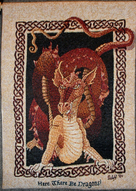 Here There Be Dragons Tapestry