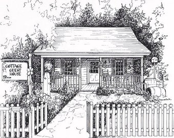 Commission an Original Ink House Drawing by maryfrancessmith