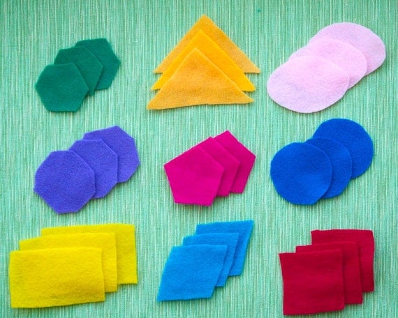 Felt Pattern Blocks Preschool Math Felt Shapes Felt Toy