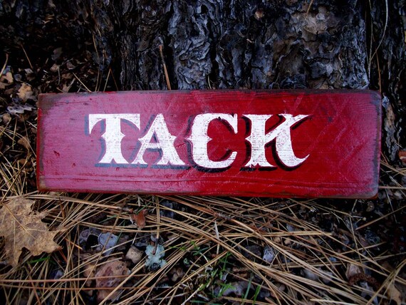 Primitive Wooden Sign Hand Painted Tack Room Sign by OlySignCo