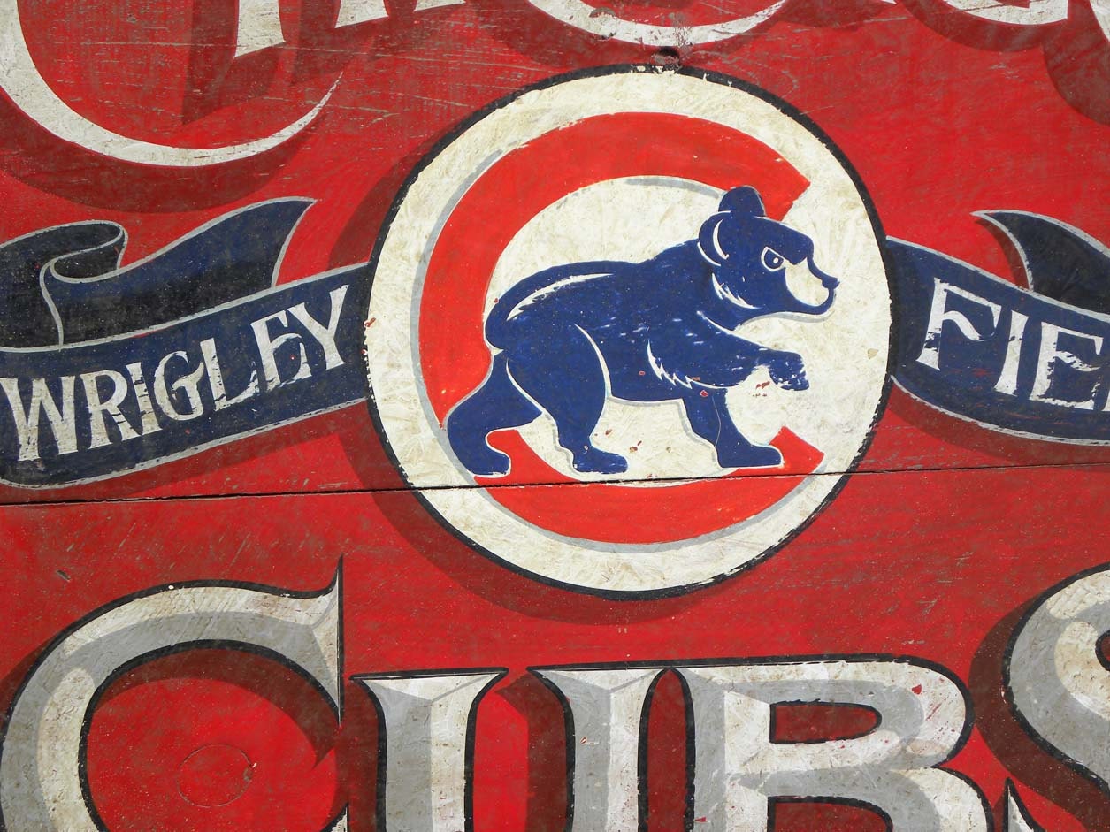 Chicago Cubs vintage Sign-faux vintage original art