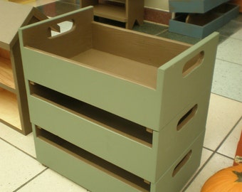Popular items for stackable wood crate on Etsy