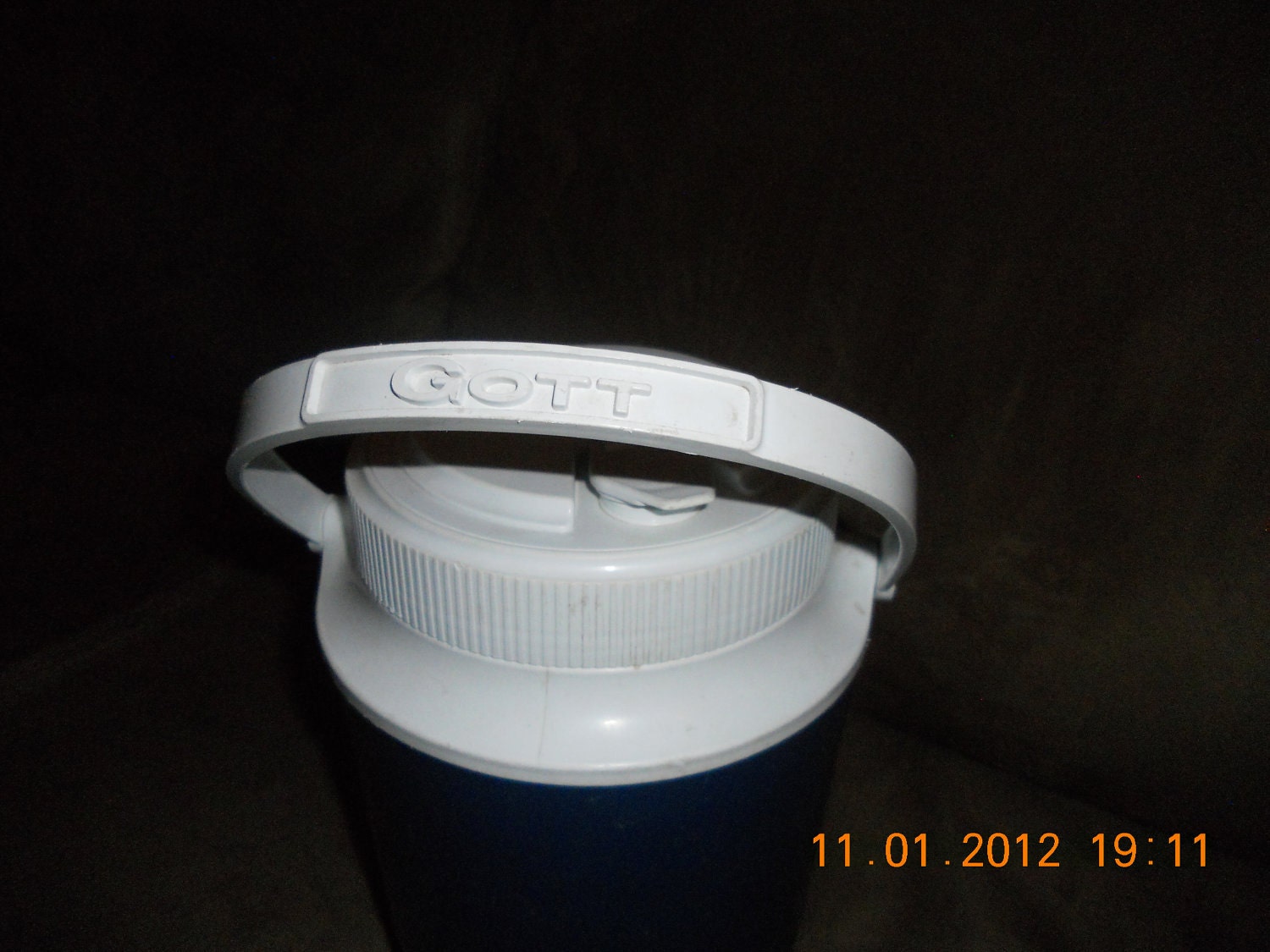 Vintage GOTT 1 GALLON WATER Jug cooler Blue 1502
