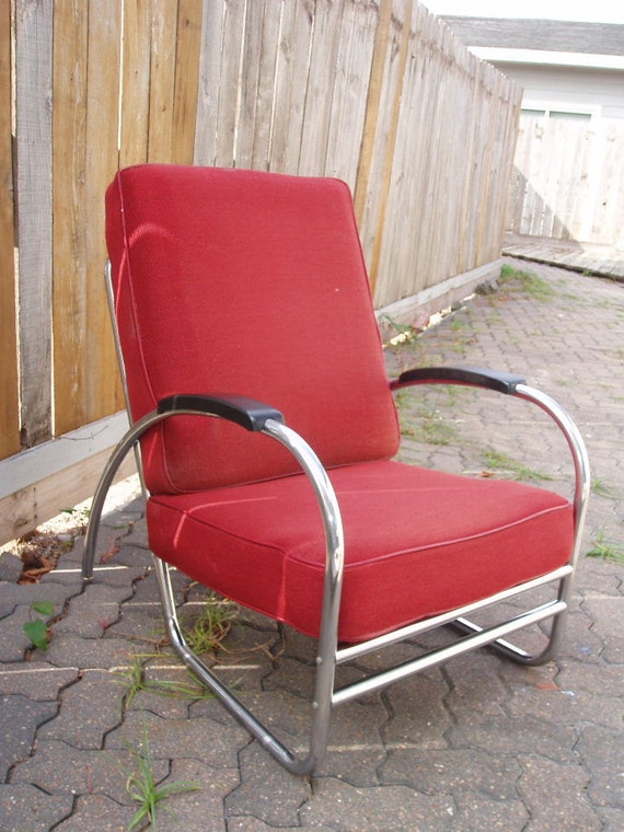 Items similar to Art Deco Royal Chrome Lounge Chair on Etsy