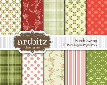 My Funny Valentine 10 Piece Digital Scrapbooking Paper by artbitz