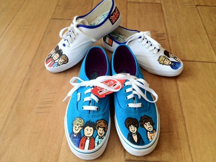 One Direction Inspired Custom Painted Shoes by CMBreverie on Etsy