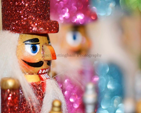 Items similar to Nutcrackers 8x 10 inch Fine Art Print red blue pink ...