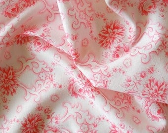 Floral fabric pink | Etsy