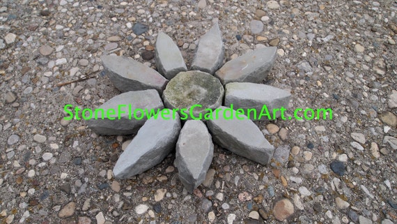 Stone Flowers Garden Art Hand Chipped Sandstone Flower