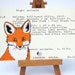 Fox on Library Card Print of my painting of woodland fox on
